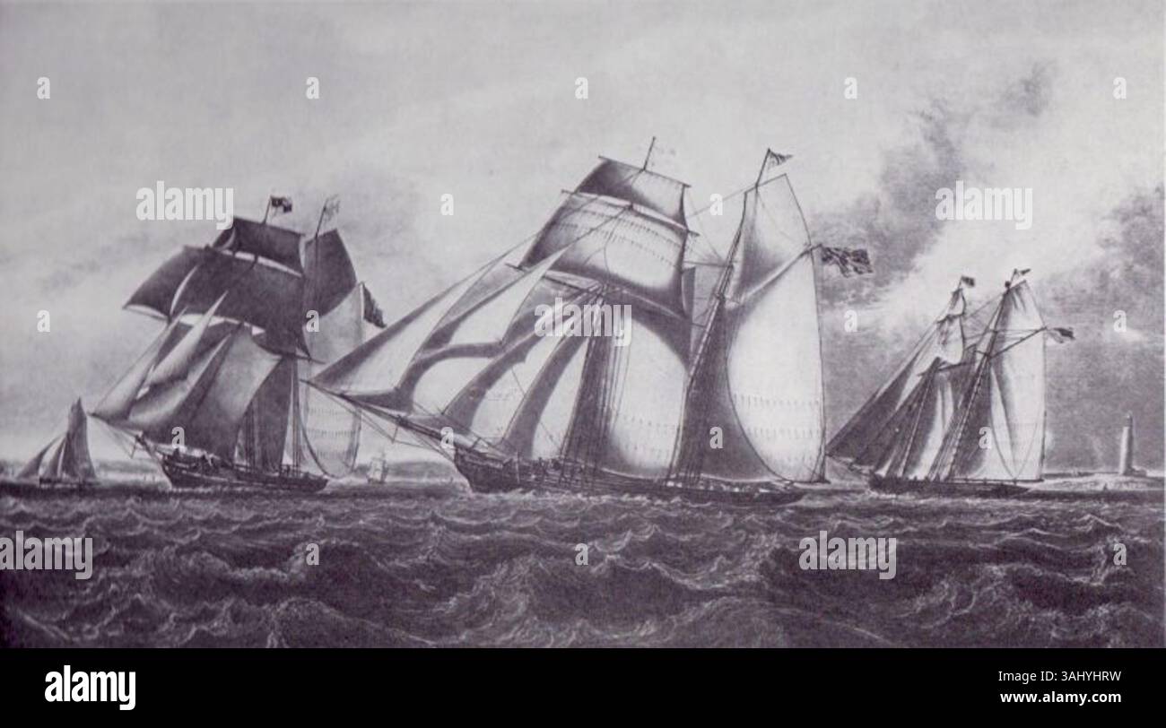 The ships 'Alexander,' 'Martha,' and 'Rapid,' built in 1833 by James ...