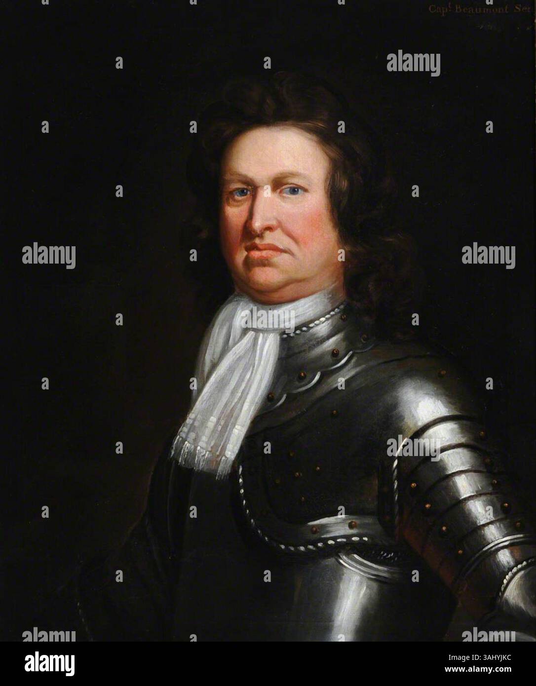 Captain Richard Beaumont (1638-1706) is portrayed in this late 17th ...