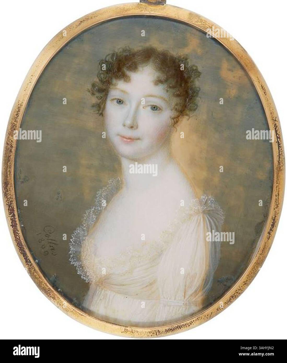 Ekaterina Pavlovna, depicted in a portrait by L.A. Collas from 1809 ...
