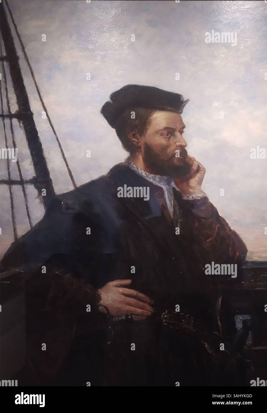 This 1895 painting by Auguste Lemoine represents explorer Jacques ...