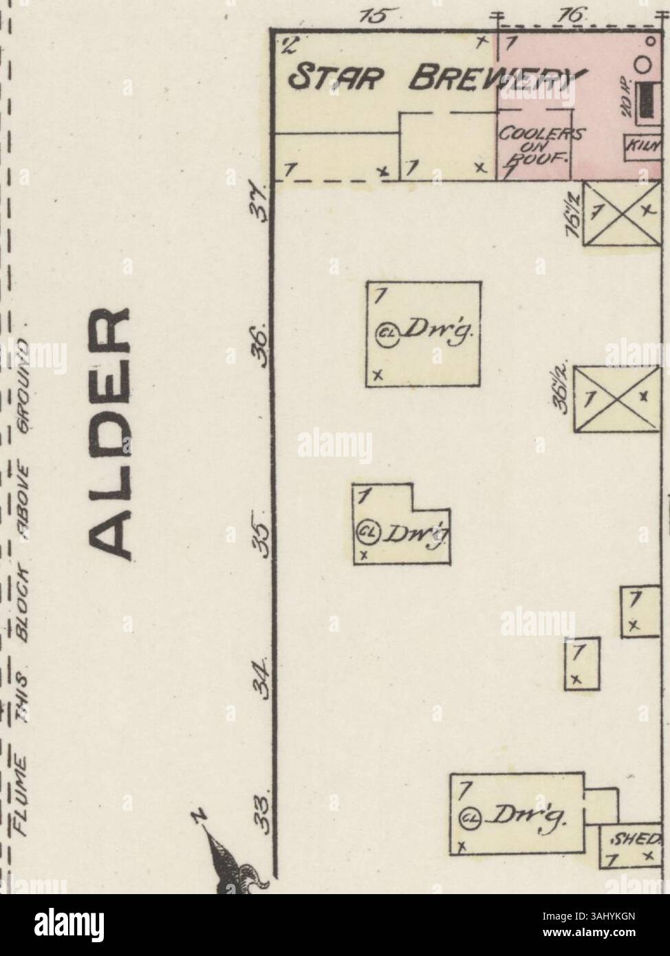 This 1894 map of the Star Brewery, part of the Sanborn Fire Insurance ...