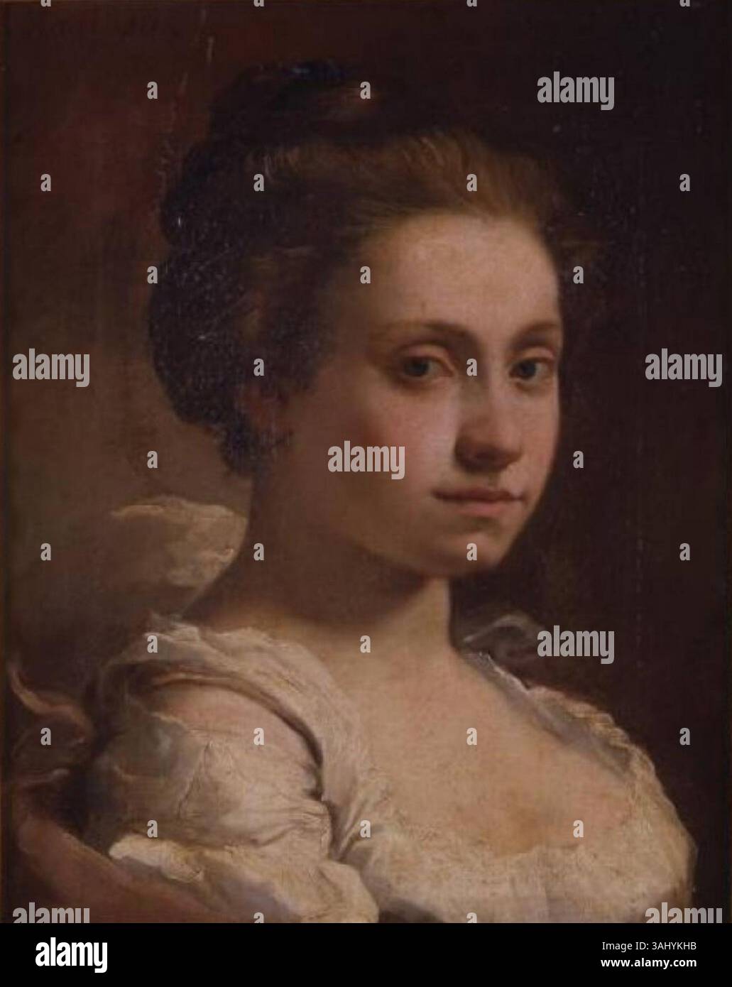 Portrait of Giovanna Spisani, the wife of Gaetano Gandolfi, painted in ...