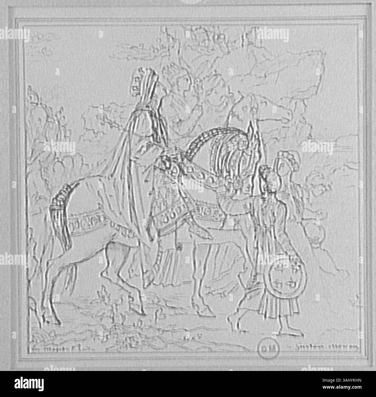 This preparatory study by Gustave Moreau focuses on the composition and ...