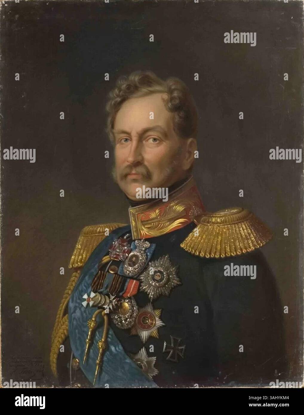 Portrait of Alexey Fyodorovich Orlov, painted by N. T. Bogatskiy in the 1850s. This artwork ...