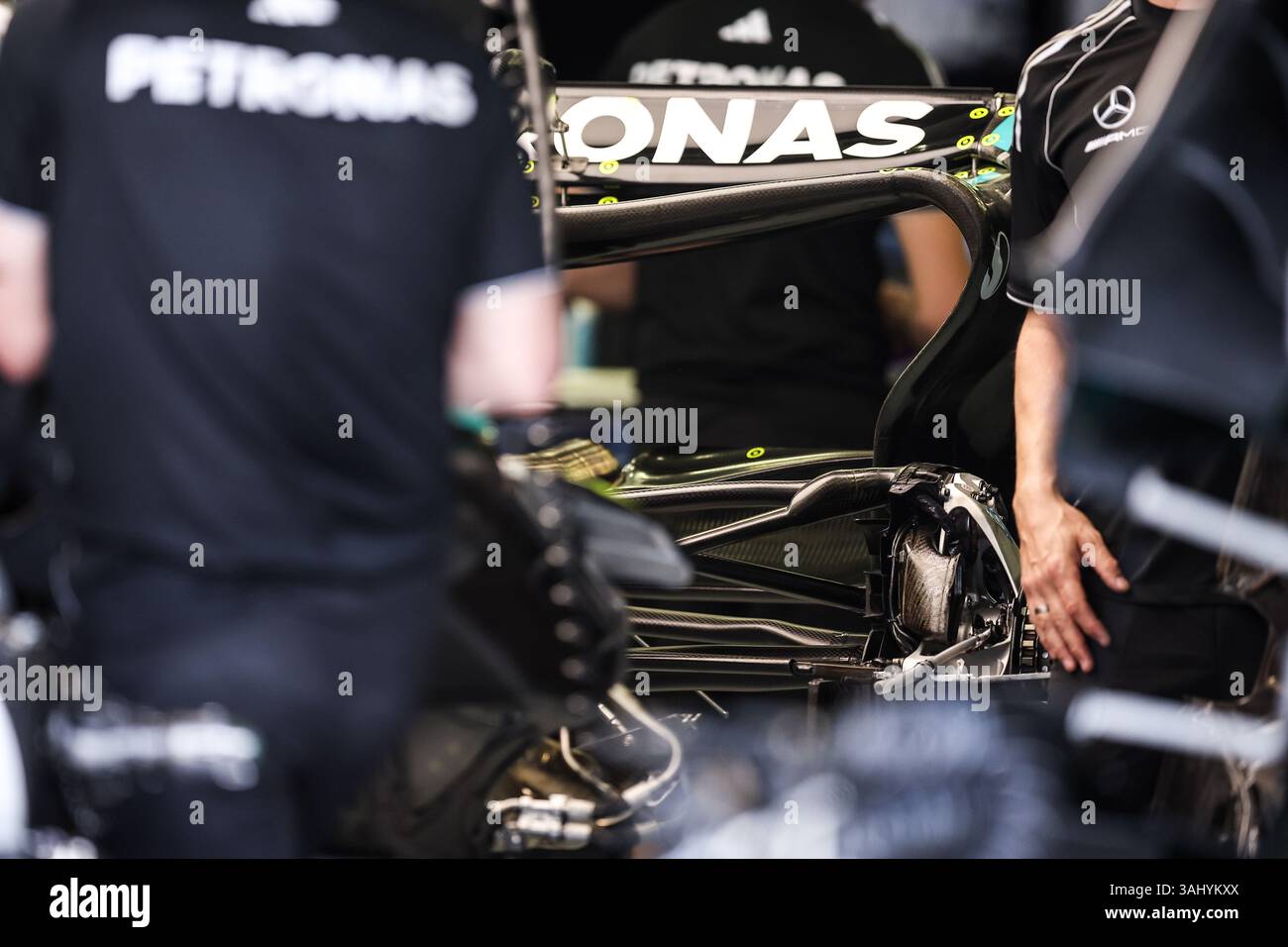 Mercedes AMG F1 Team W16, mechanical detail rear suspension during the ...