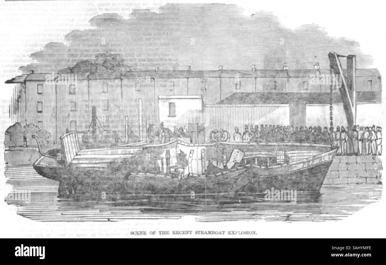 Illustration of the aftermath of the steamboat explosion in Bristol ...