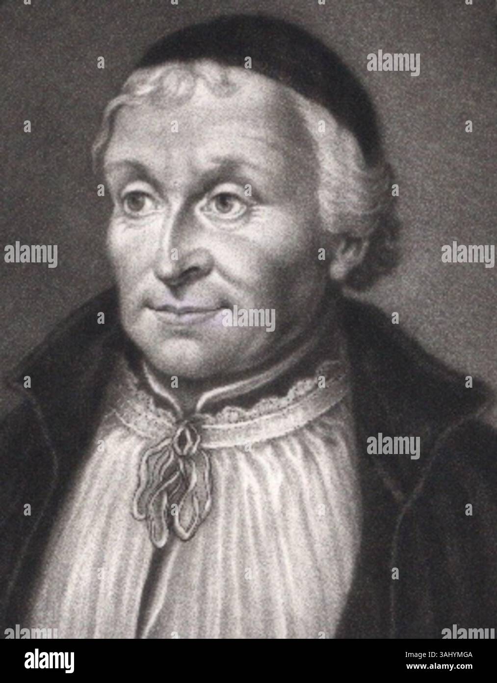 A cropped version of Johann Elias Haid's engraving of Louis Bourdaloue ...
