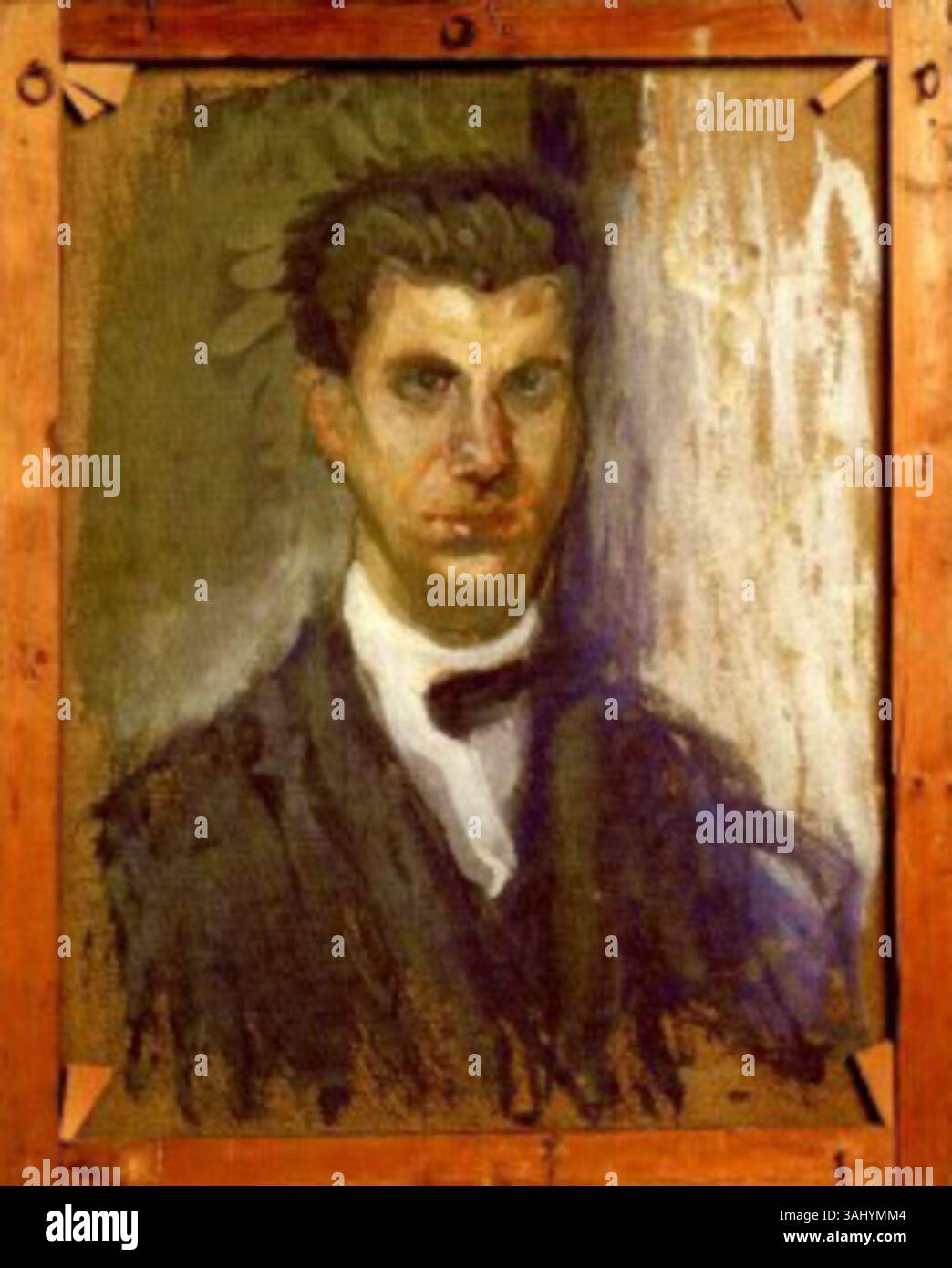 'Selbstbildnis (Studie),' painted by Richard Gerstl in 1906-1907, is an oil on canvas study of ...