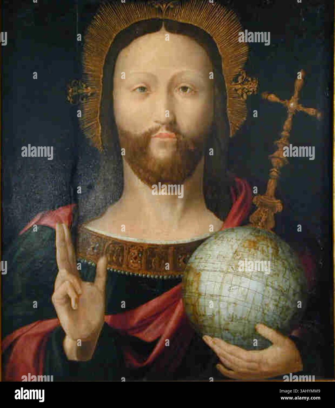 A double-sided painting from circa 1570 depicting Salvator Mundi and ...