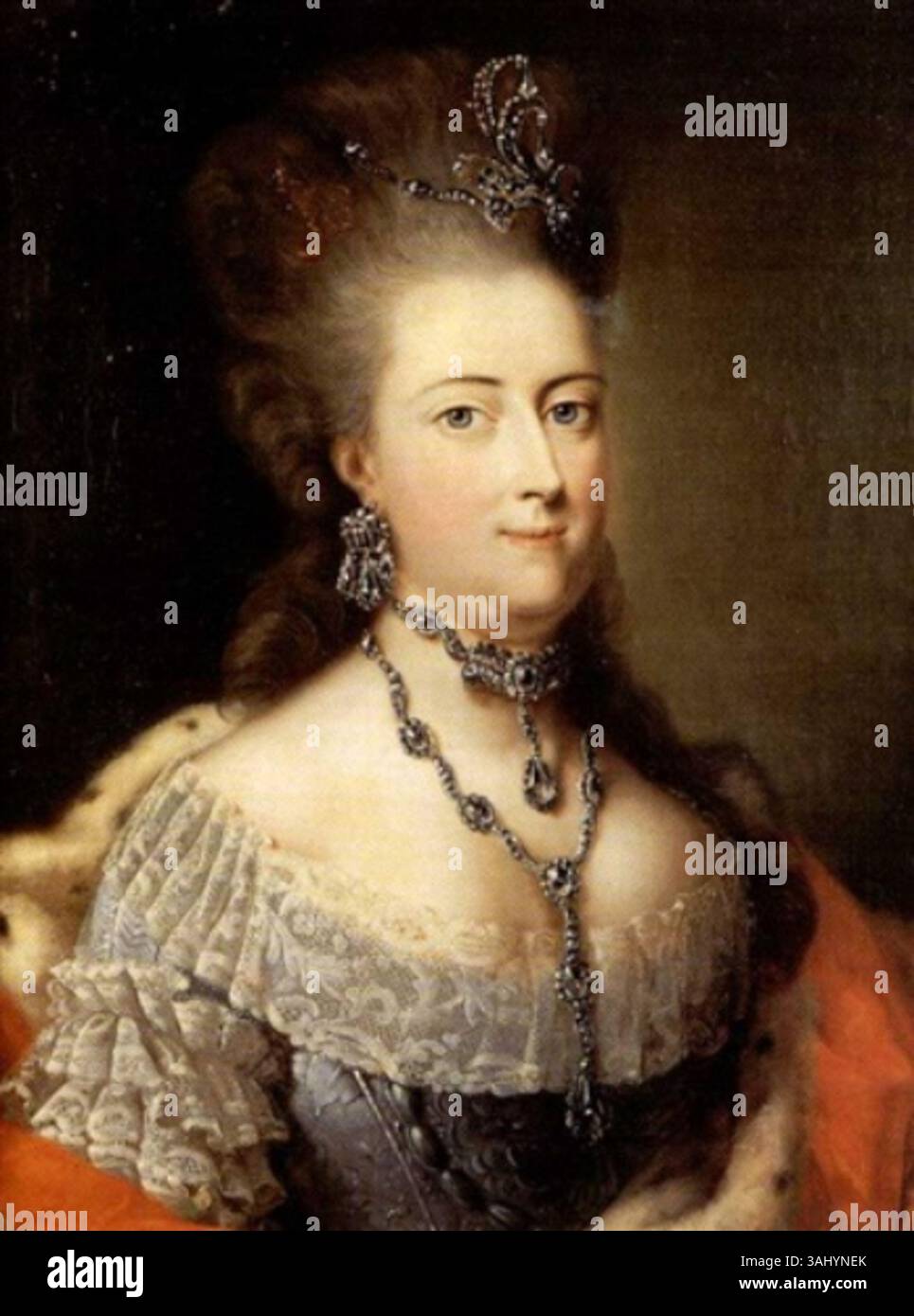 This 18th-century oil painting, attributed to an unknown Russian artist ...