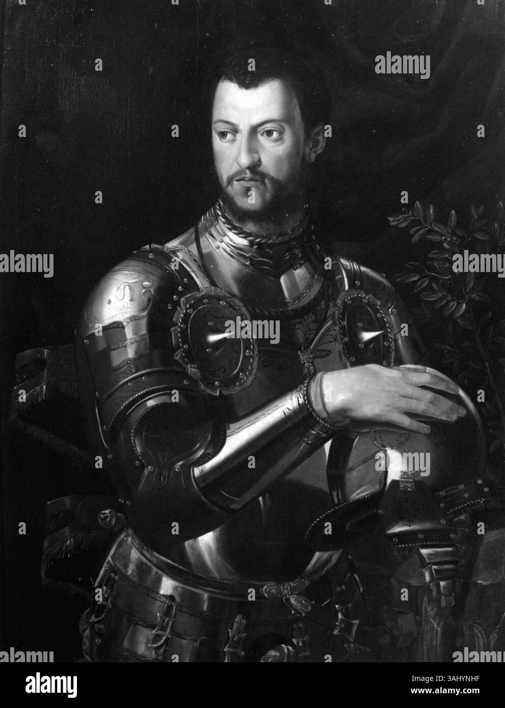 Portrait of Cosimo I de' Medici in armor, painted by Bronzino between ...