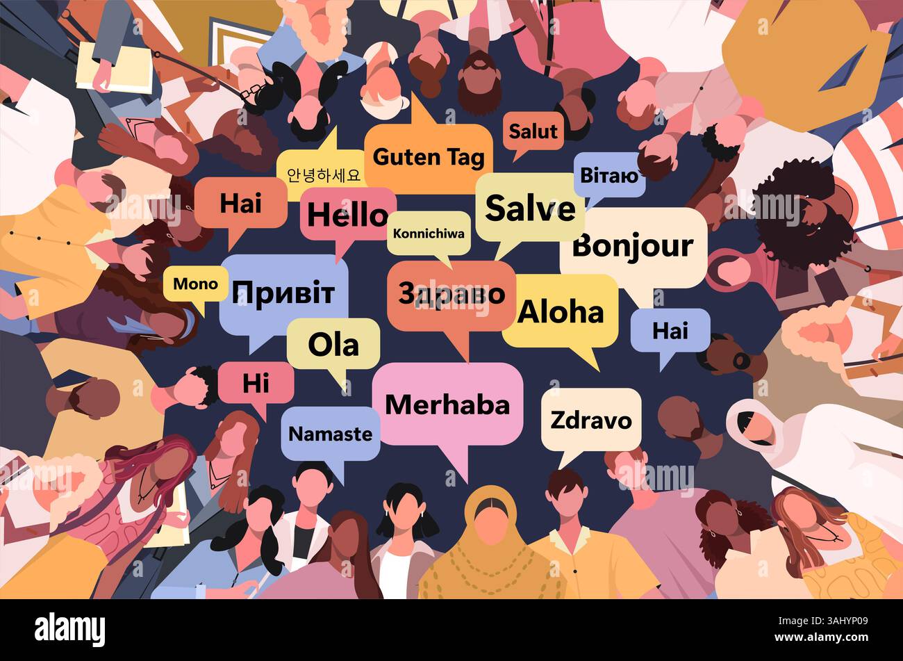 Speaking to a group different languages hi-res stock photography and ...