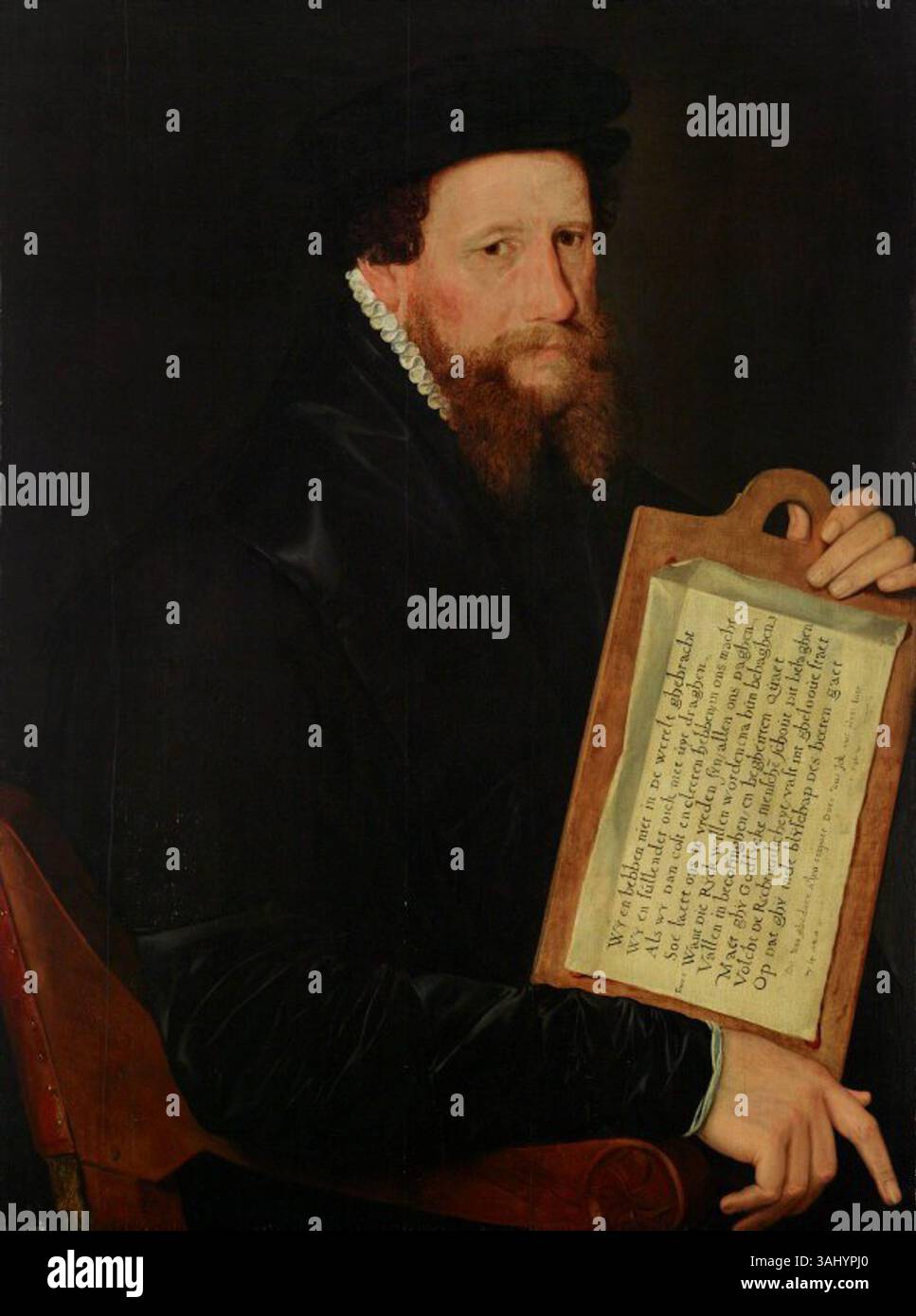 This portrait by Willem Key, dated 1563, depicts a Protestant minister ...