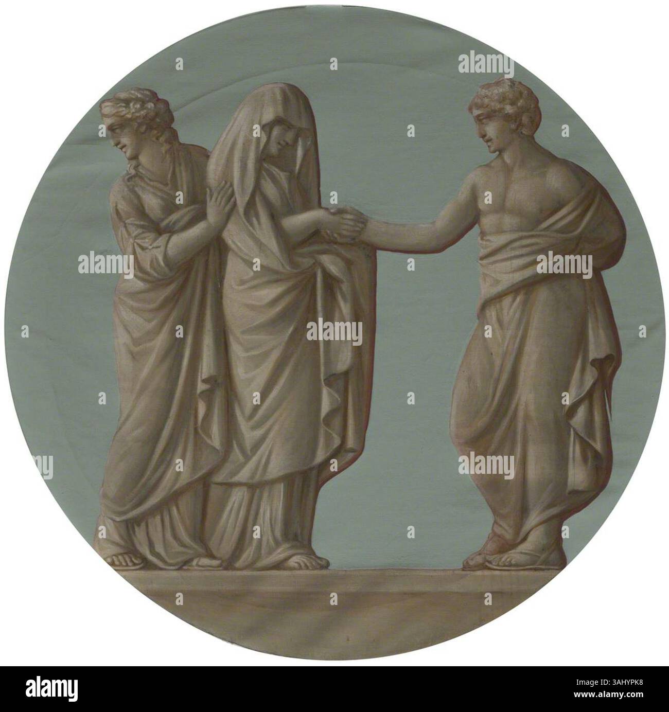 This painting, inspired by an antique Farnese relief, depicts the Greco-Roman wedding of Peleus ...