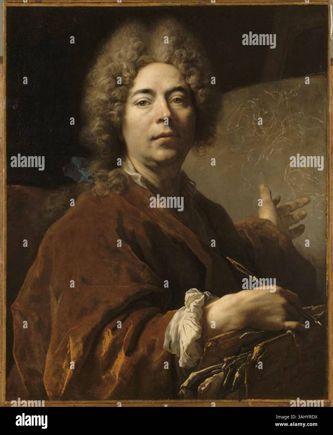 Nicolas de Largillière, a French artist, depicted in 1711 while working ...