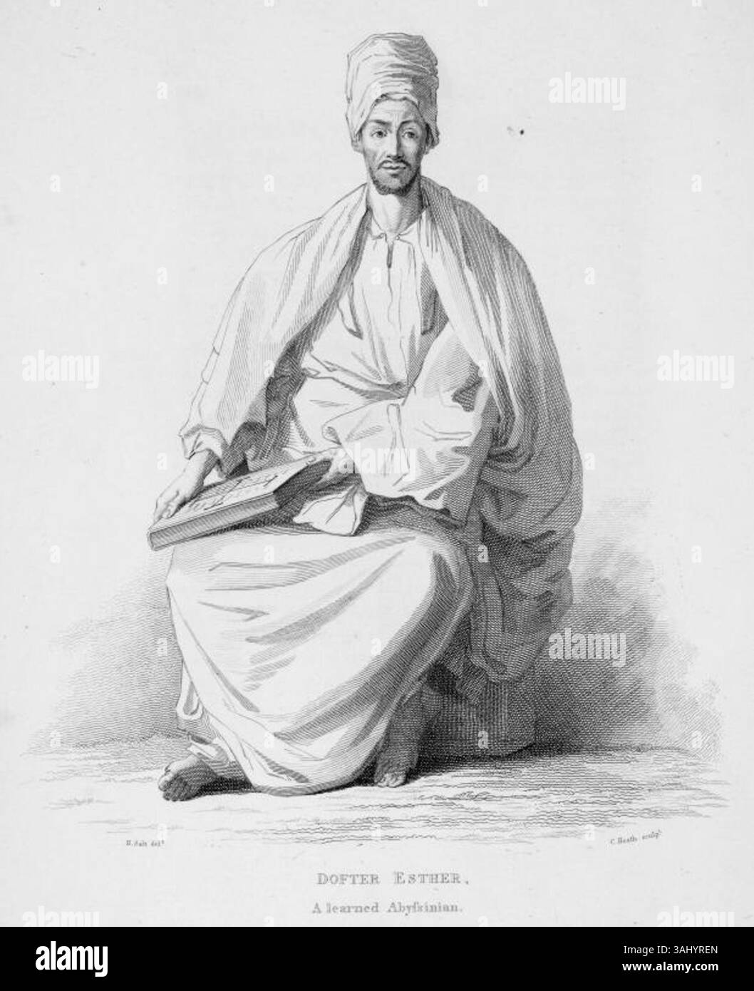 An etching from Henry Salt's 'A Voyage to Abyssinia,' this 1814 work by ...