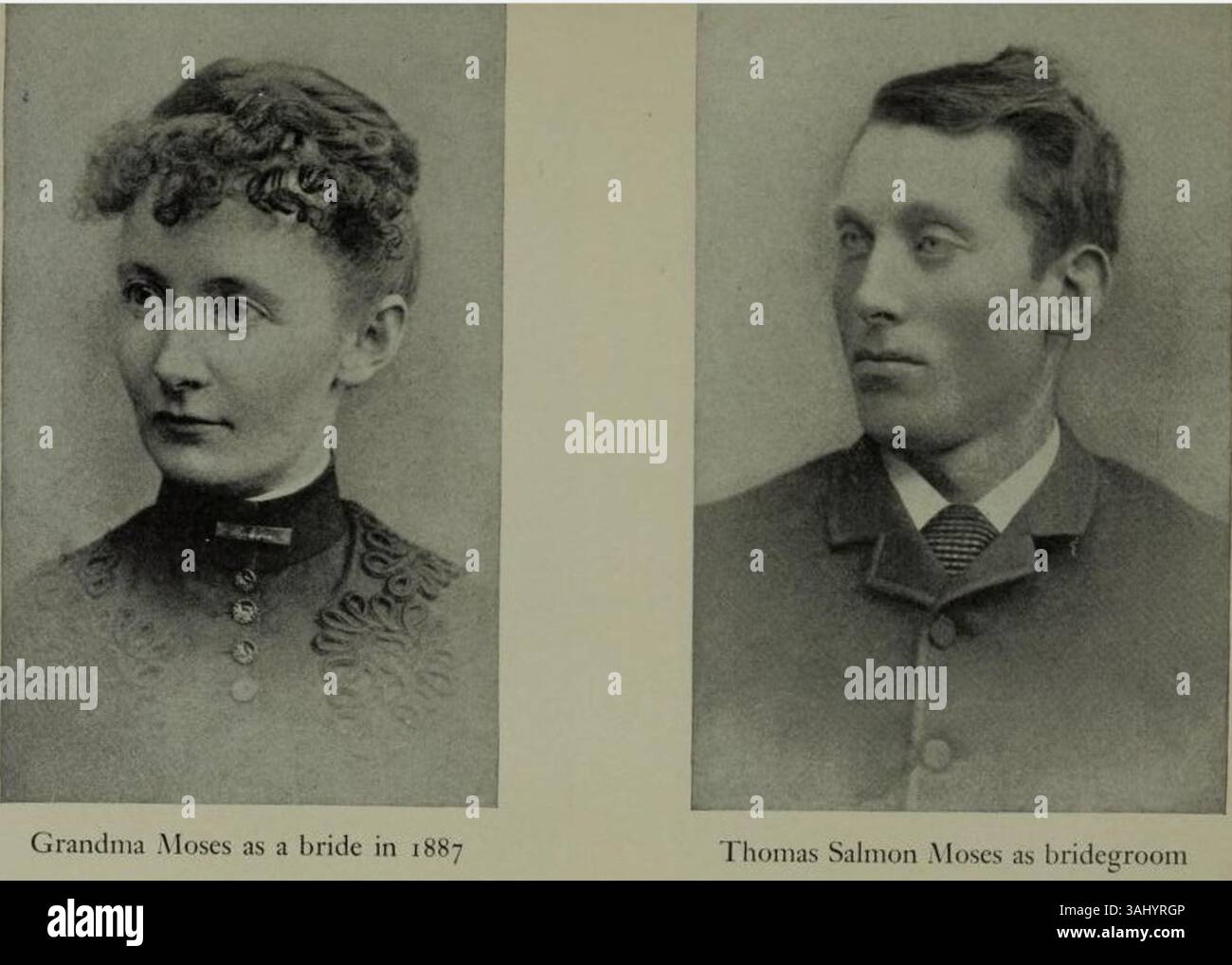 This 1887 photograph of Anna Mary Robertson Moses, known as Grandma Moses, and her husband ...