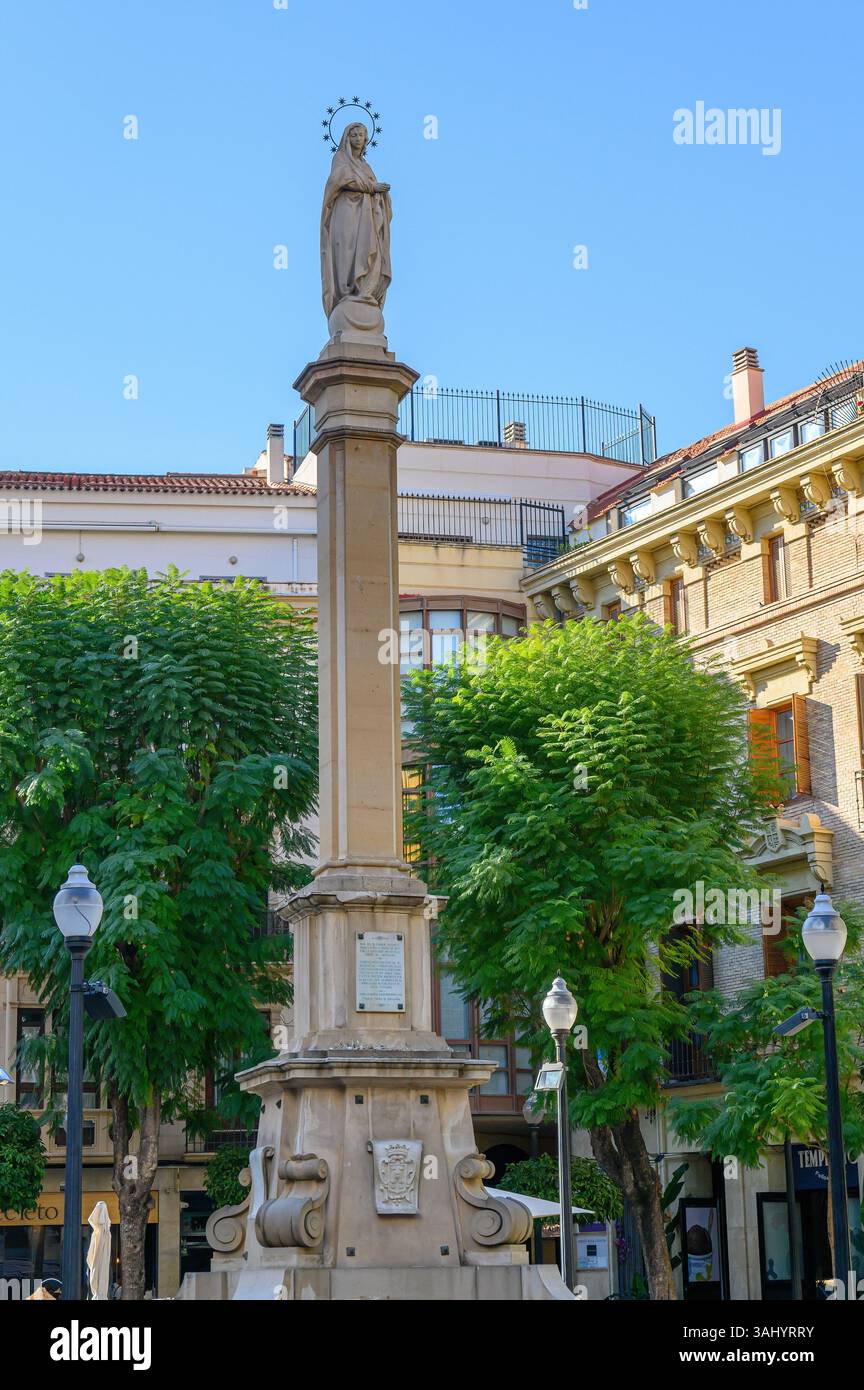Sculpture and pedestal of the Virgin in the Plaza de Santa Catalina ...