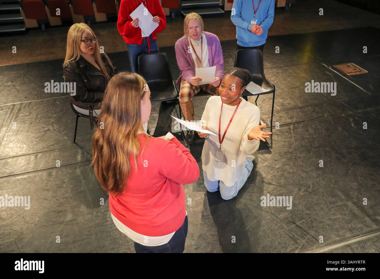 Actors with disabilities rehearsing on stage Stock Photo - Alamy