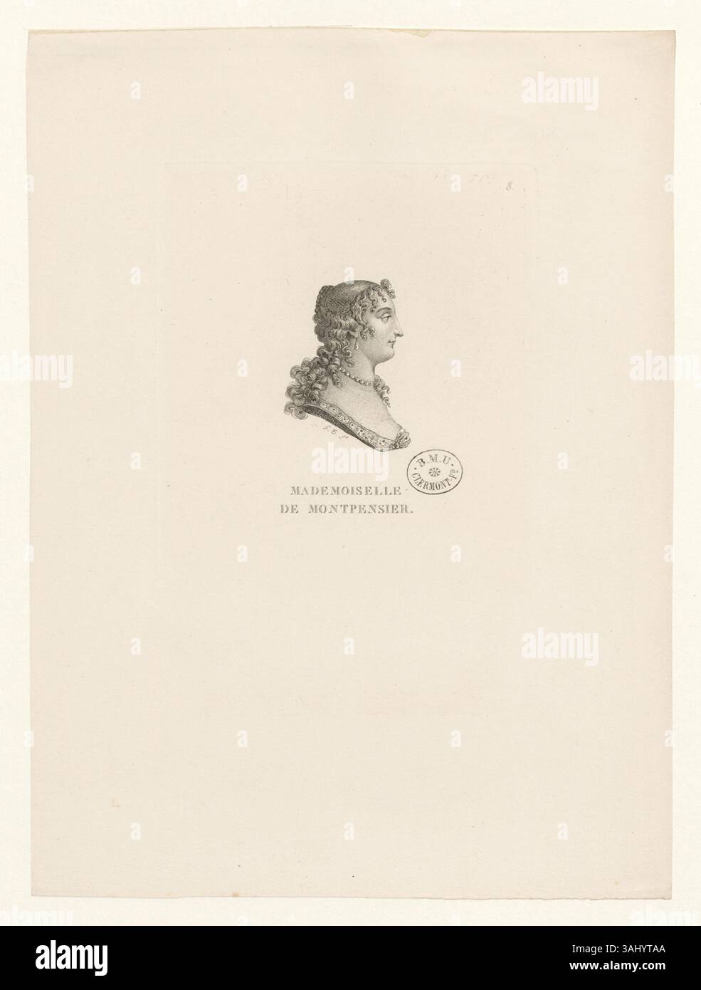 An intaglio print from the Boyer collection depicting Anne Marie Louise ...