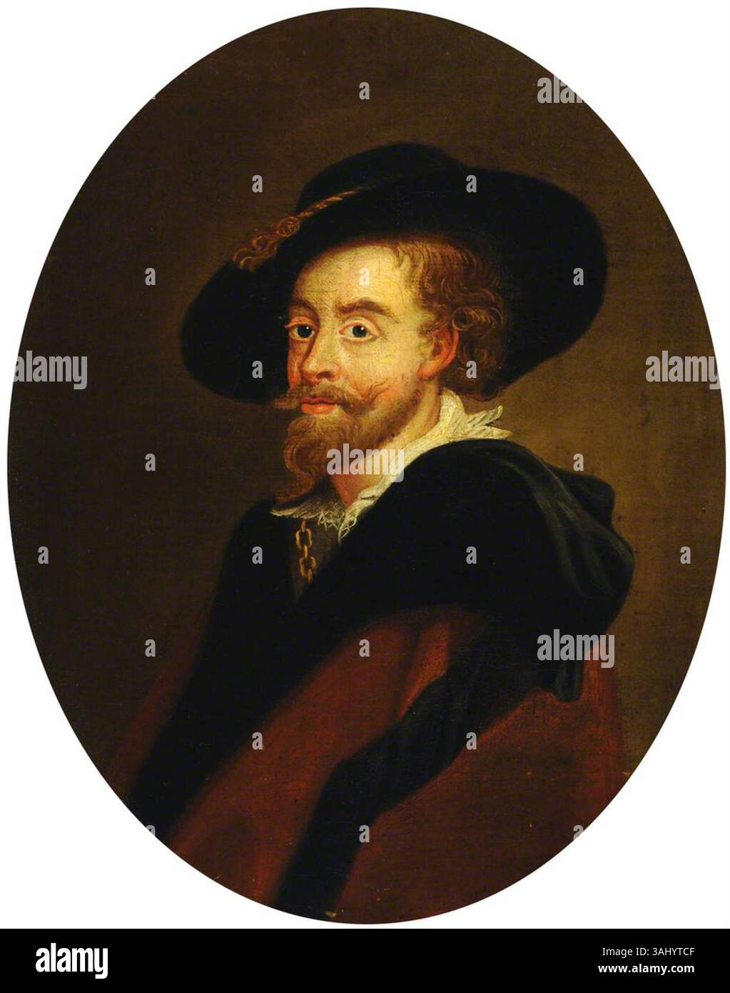 Anonymous self-portrait painting after Peter Paul Rubens, created between 1800 and 1899. The oil ...