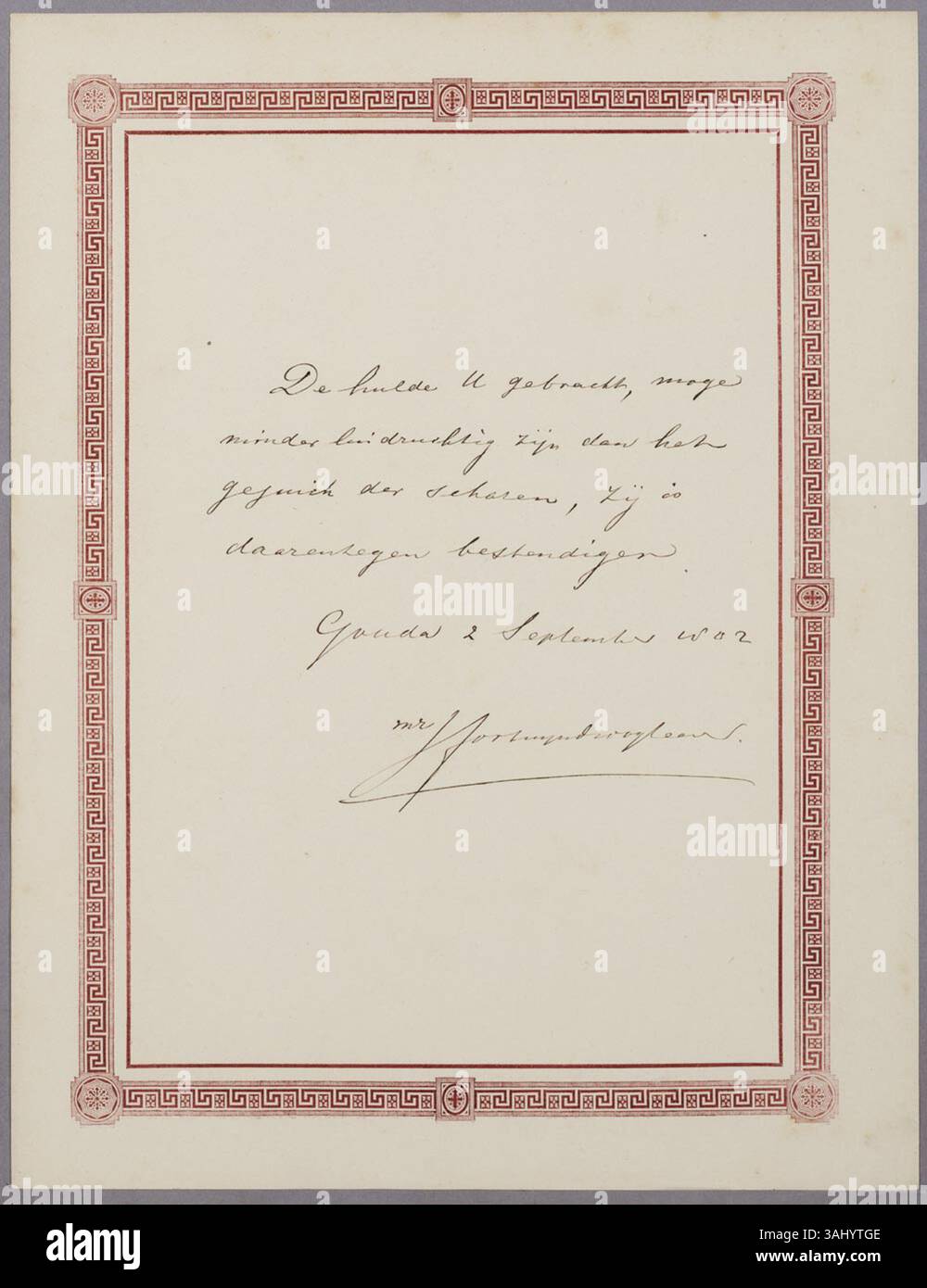 Mr. J. Fortuijn Drooglever's album contribution to A.L.G. Bosboom ...