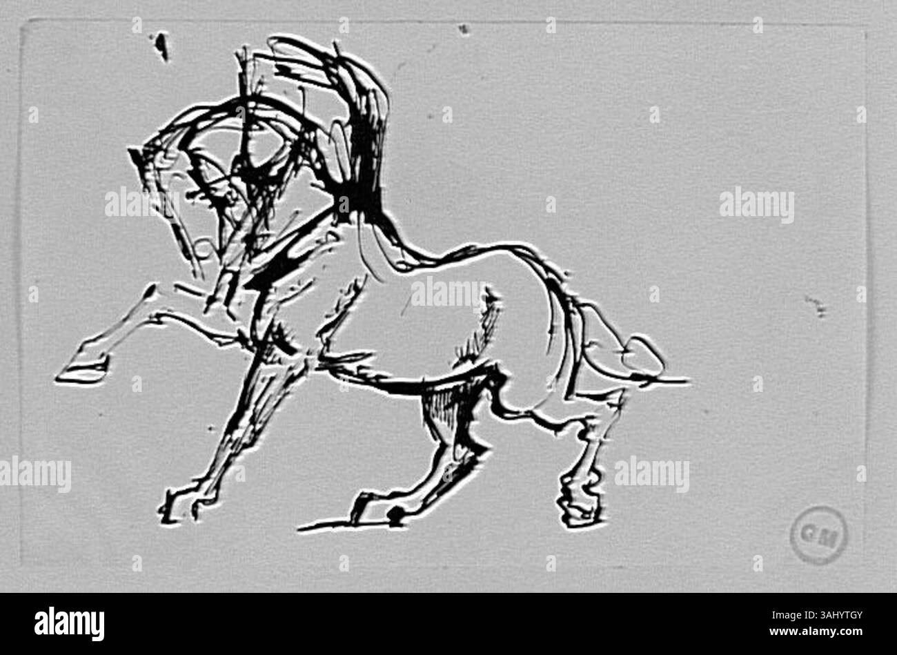 'Etude de cheval cabré' is a study of a rearing horse, capturing the ...