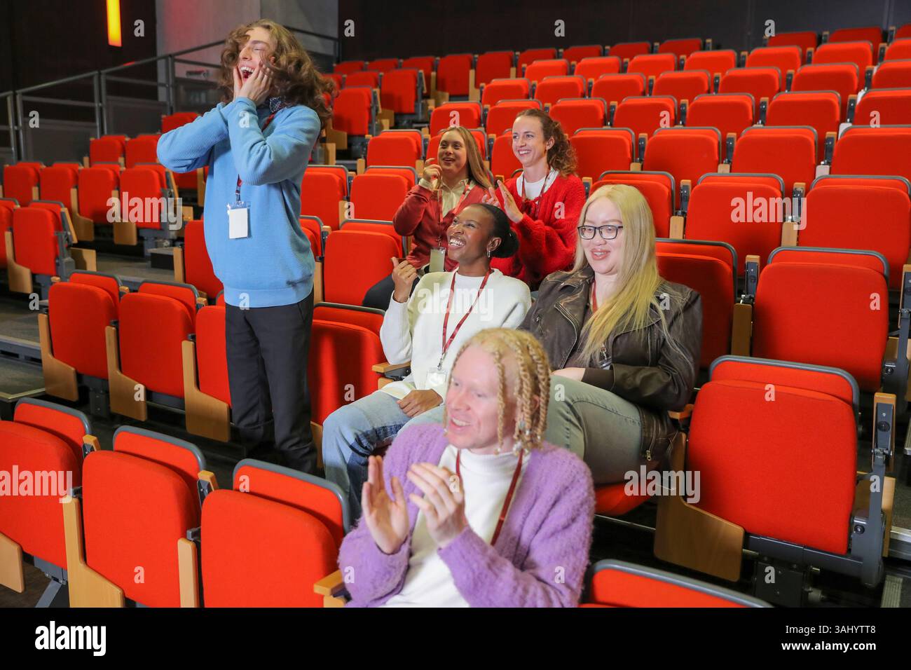 Disabled students in theatre class Stock Photo - Alamy