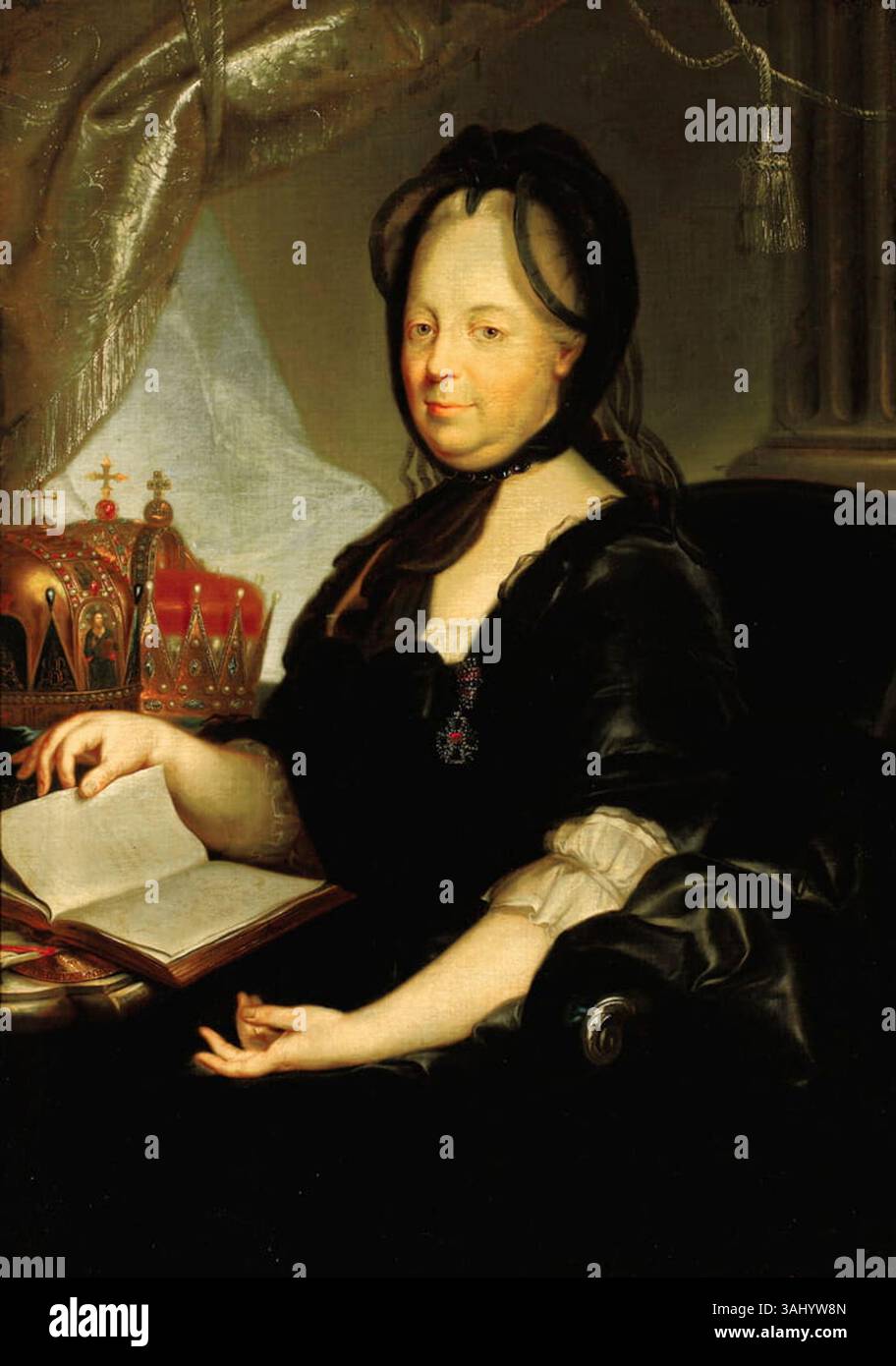 This oil painting, created by Martin van Meytens, portrays Maria ...