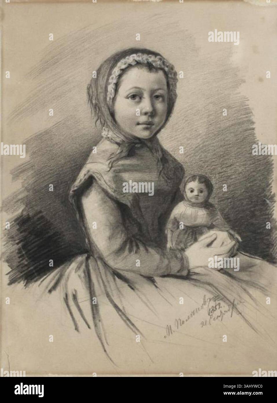 This 1852 portrait by M.A. Polenova of Vera Dmitrievna Polenova, born ...