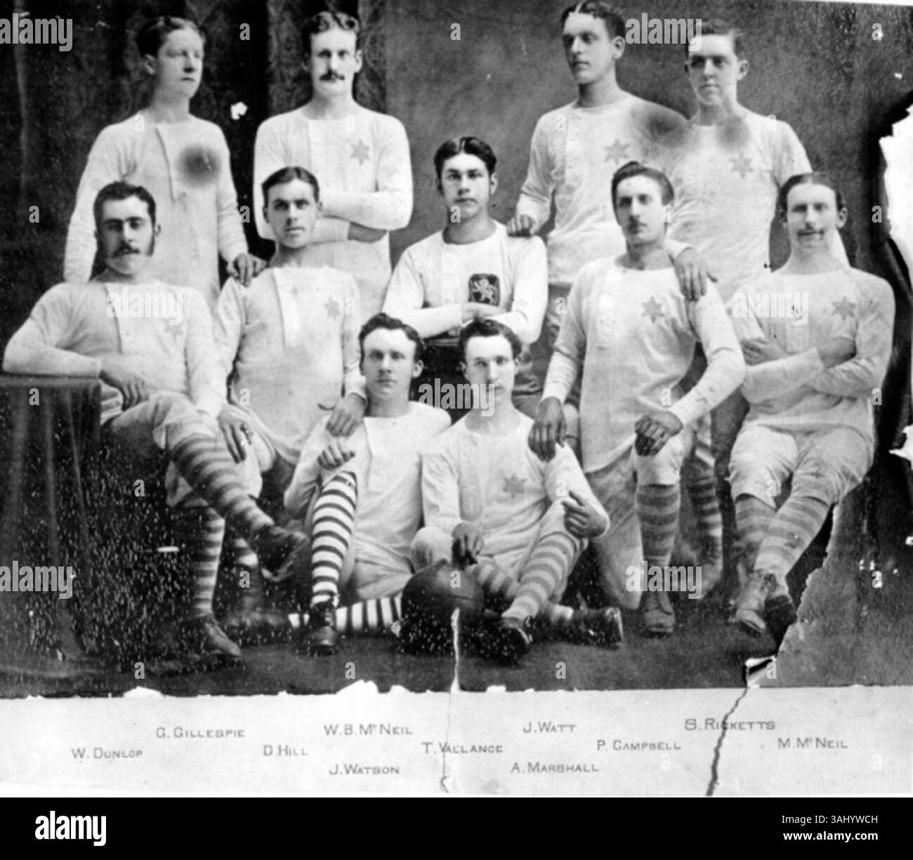 A historic photograph of the Rangers FC football team from 1877 ...