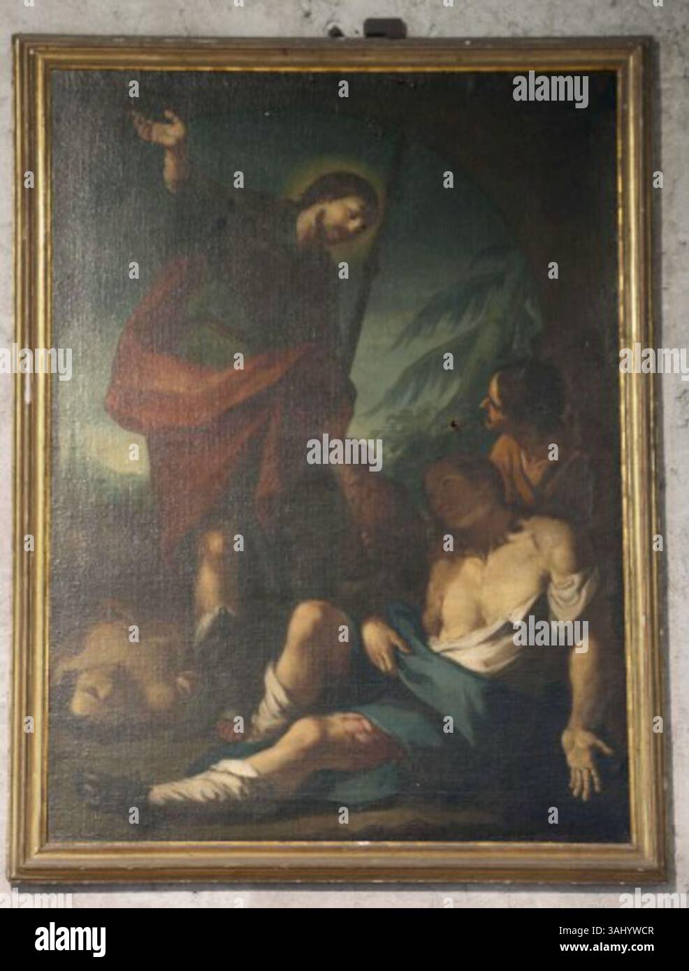 San Rocco among the plague victims, an oil painting by Mauro Picenardi ...