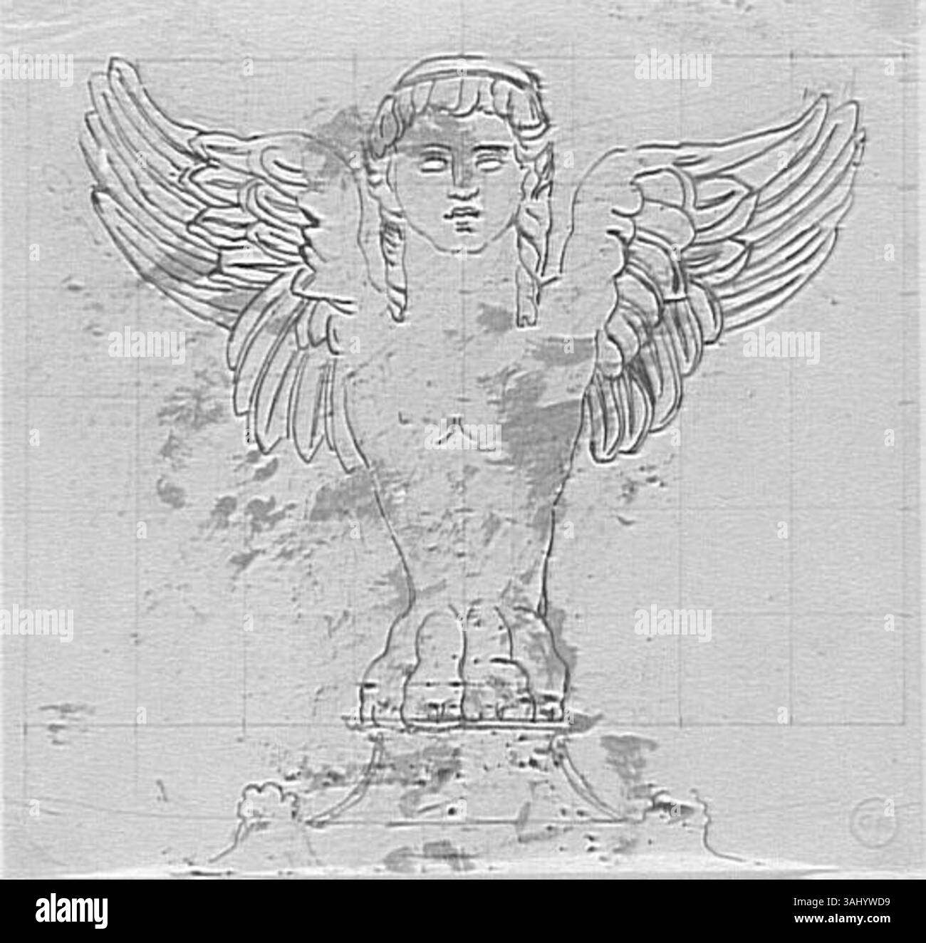 This study by Gustave Moreau depicts a sphinx, a mythical creature with ...