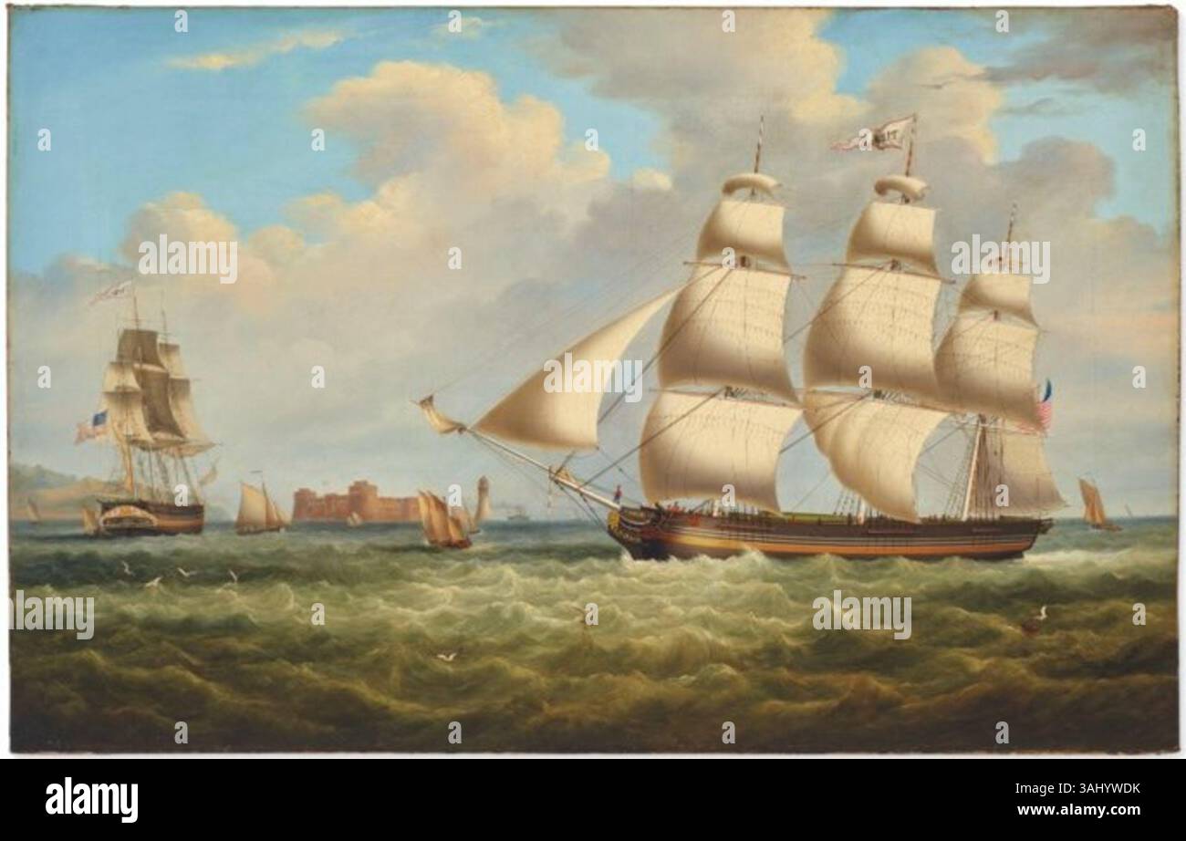This 1832 painting by Samuel Walters & Son depicts the ship 'Tiber' of ...