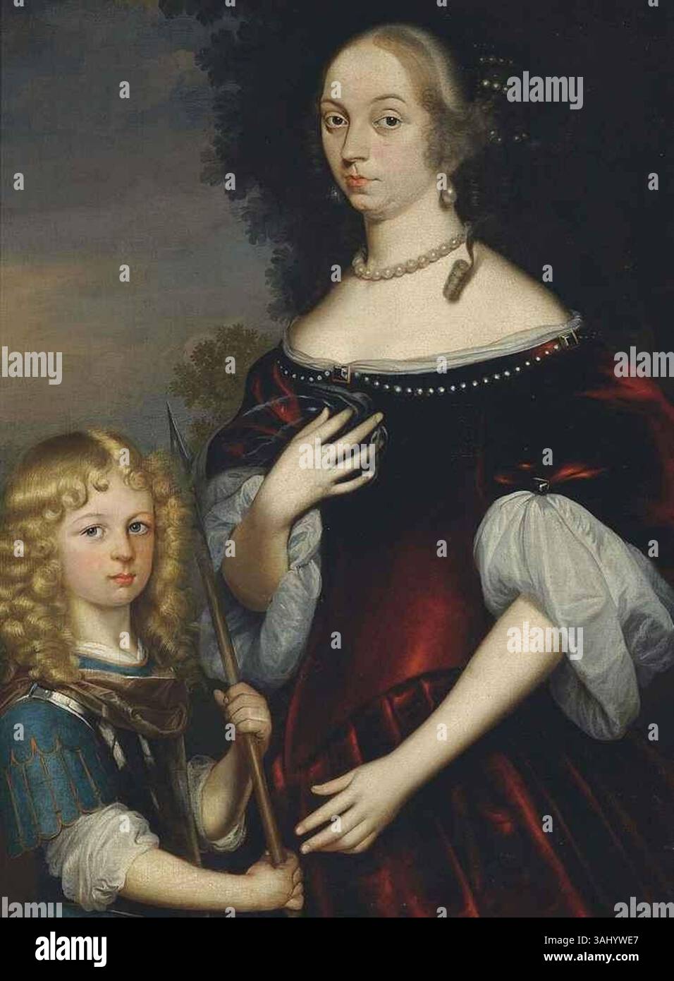 This 17th-century oil painting, attributed to the Circle of Johannes Mijtens, portrays a lady in ...