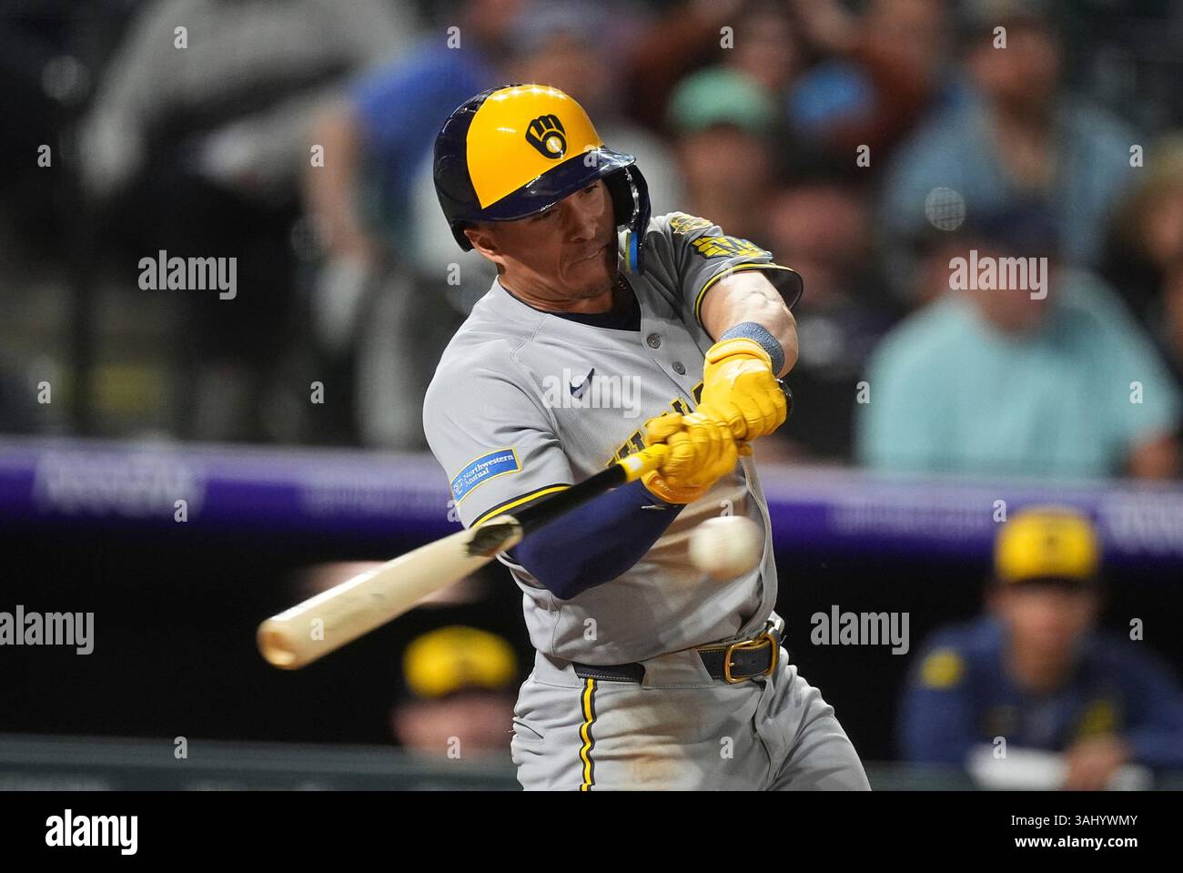 Milwaukee Brewers outfielder Isaac Collins (6) in the sixth inning of a ...