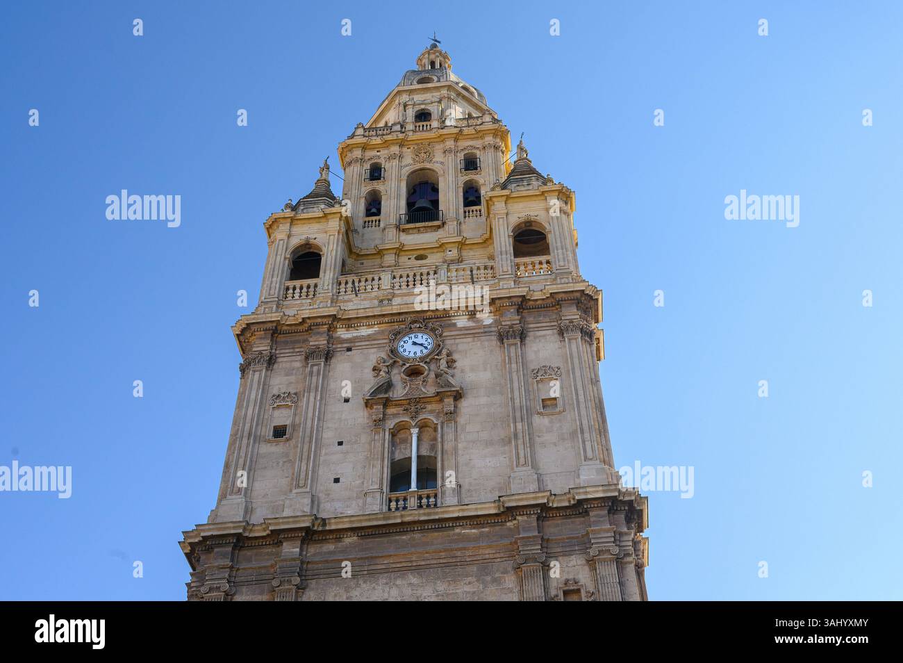 Clock and bell tower of the medieval Cathedral Church of Saint Mary ...