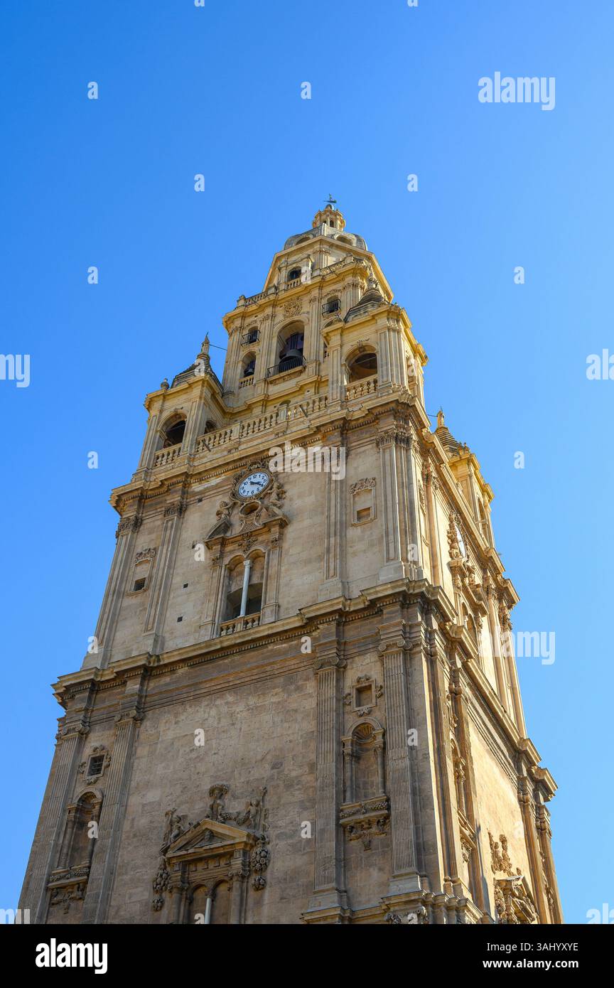 Clock and bell tower in the medieval Cathedral Church of Saint Mary ...