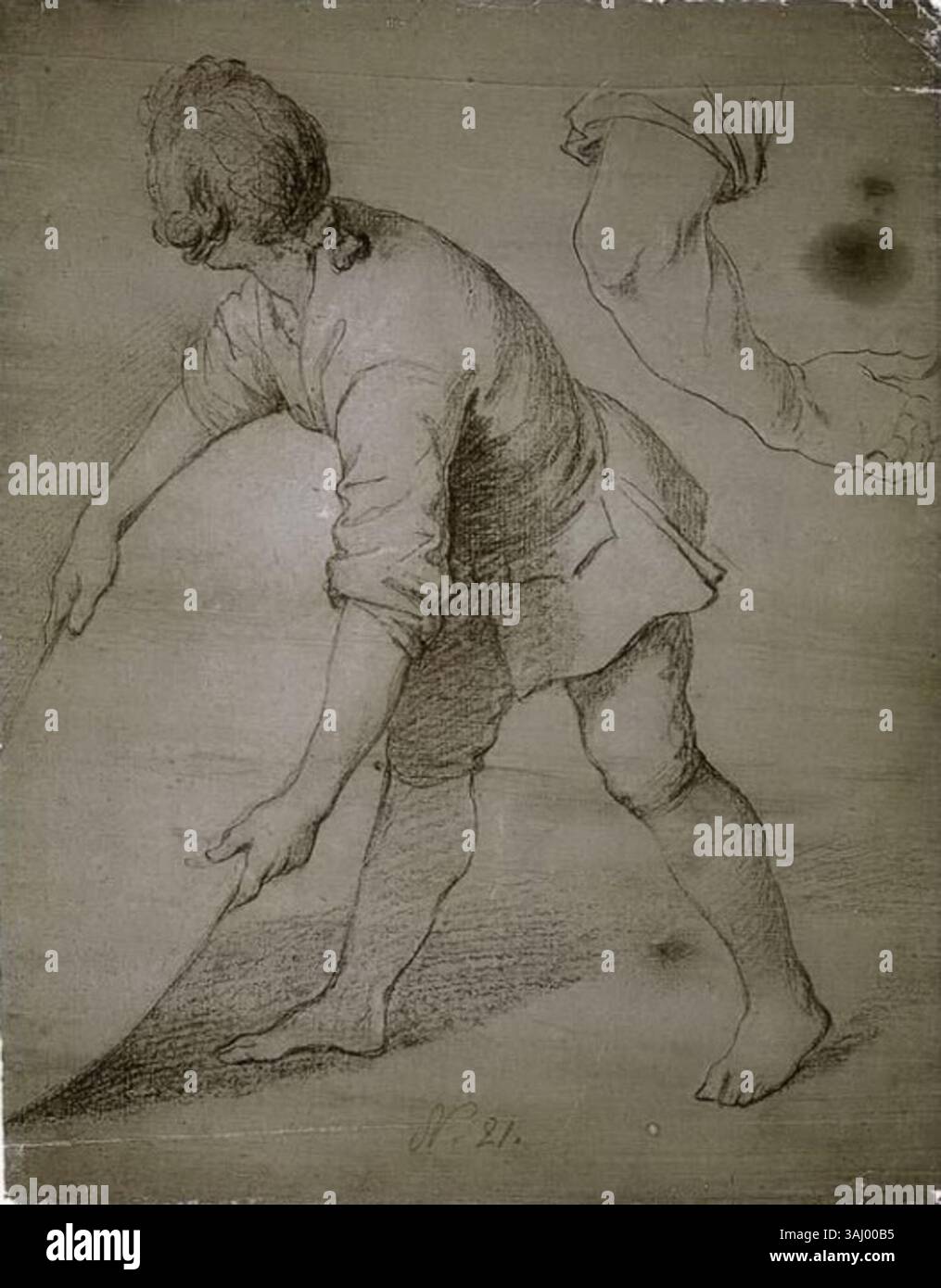 Anton Losenko's pencil study for the painting 'Farewell of Hector and ...