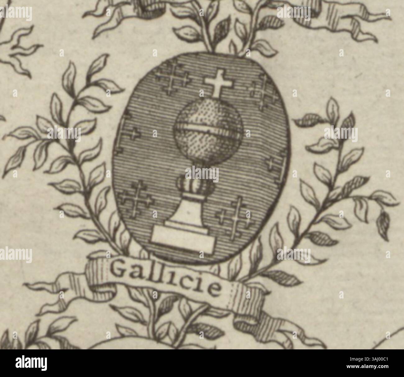 The first version of Galicia's coat of arms, from the 1720 Atlas ...