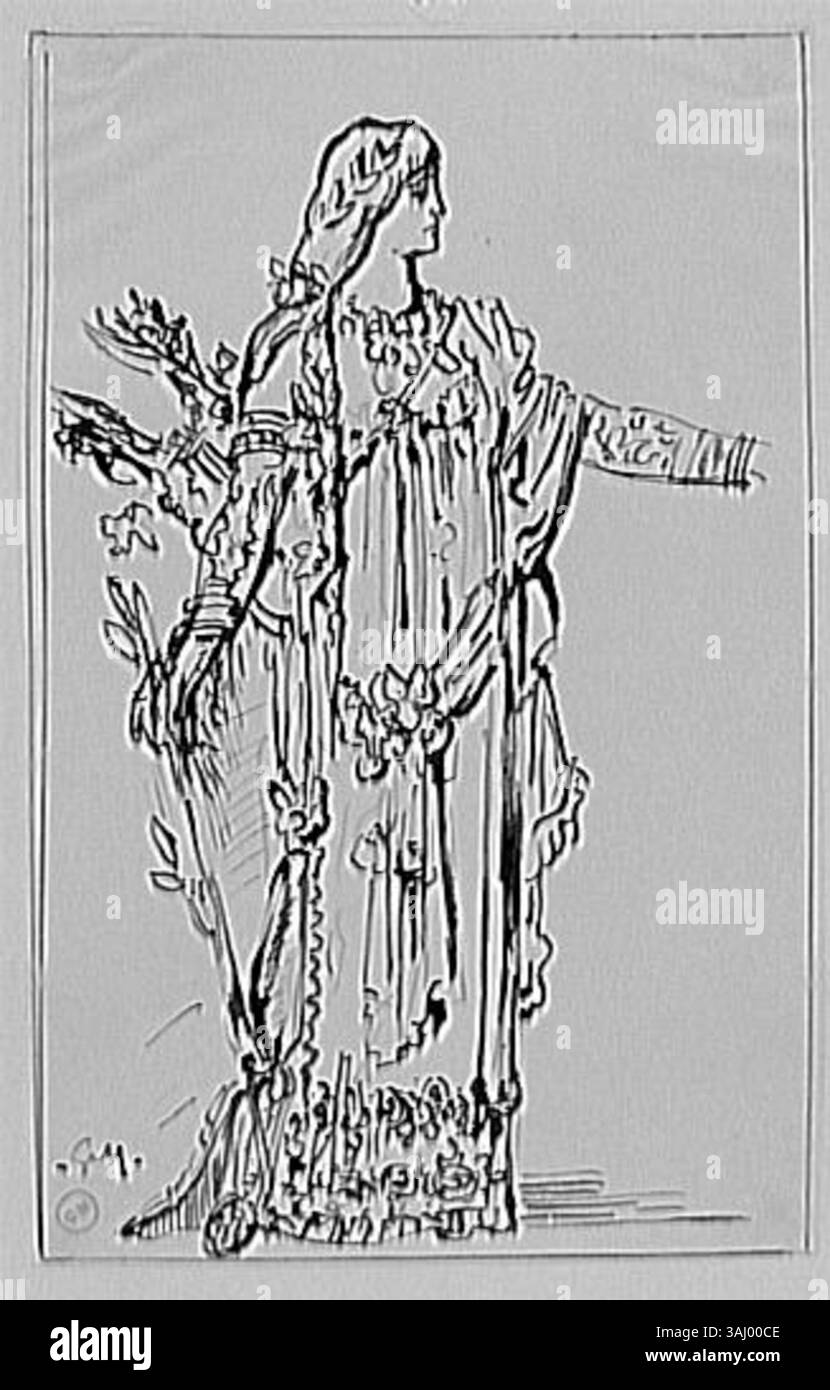 'Poétesse' by Gustave Moreau, painted between 1850 and 1895, depicts a ...