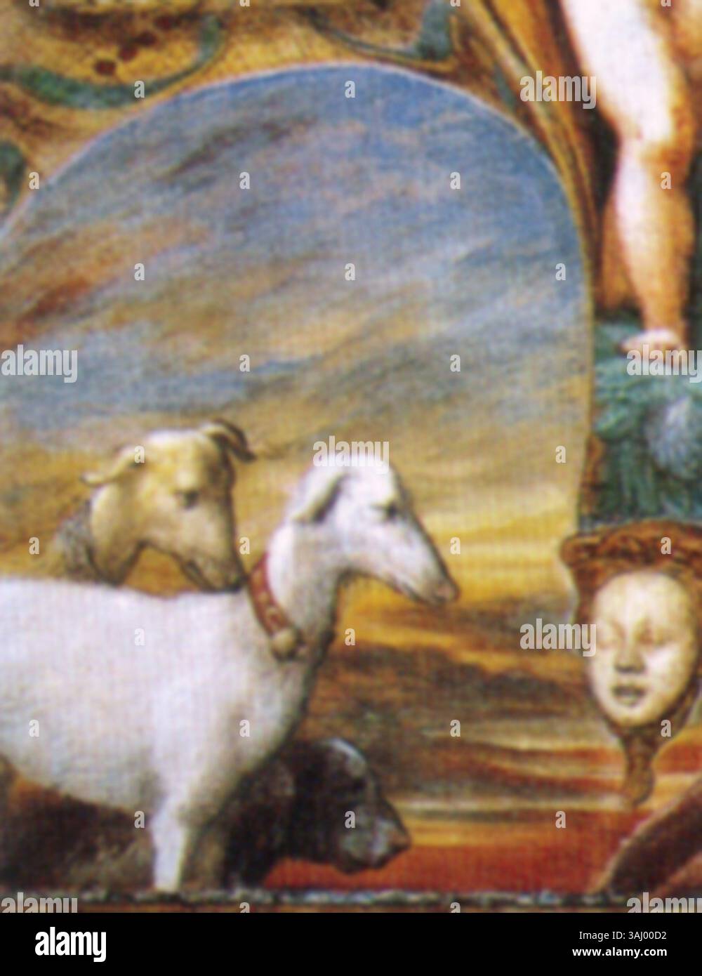 Fresco detail by Parmigianino in the Rocca Sanvitale, depicting the ...