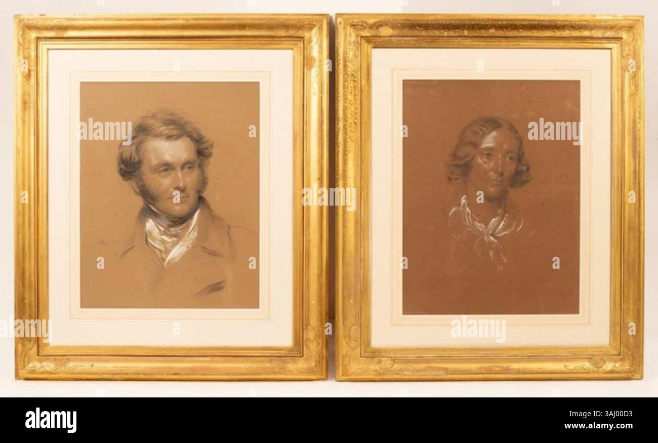 This pair of portraits, painted in 1849 by George Richmond, depict ...