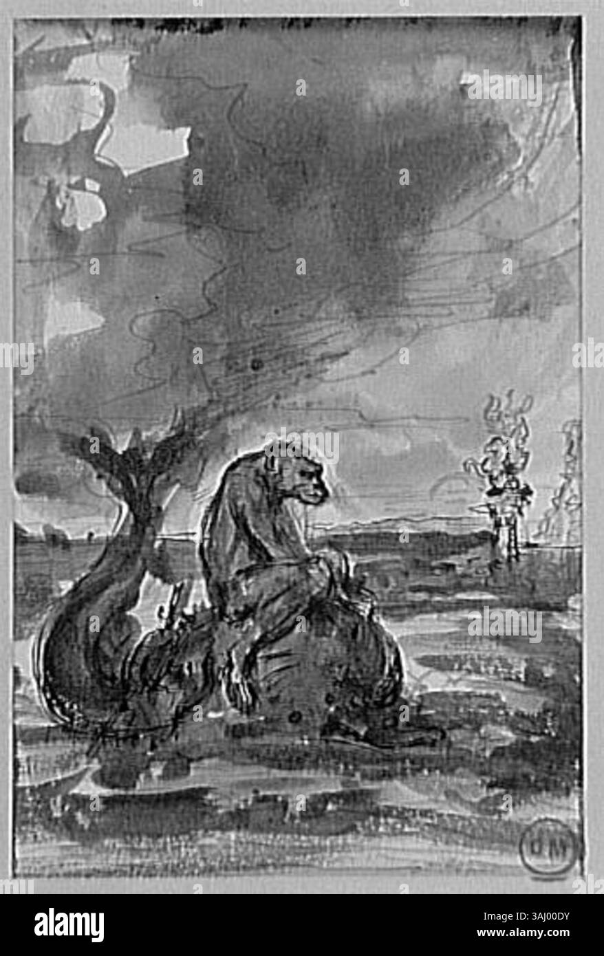 Gustave Moreau's 'Le Singe et le Dauphin' explores the relationship ...