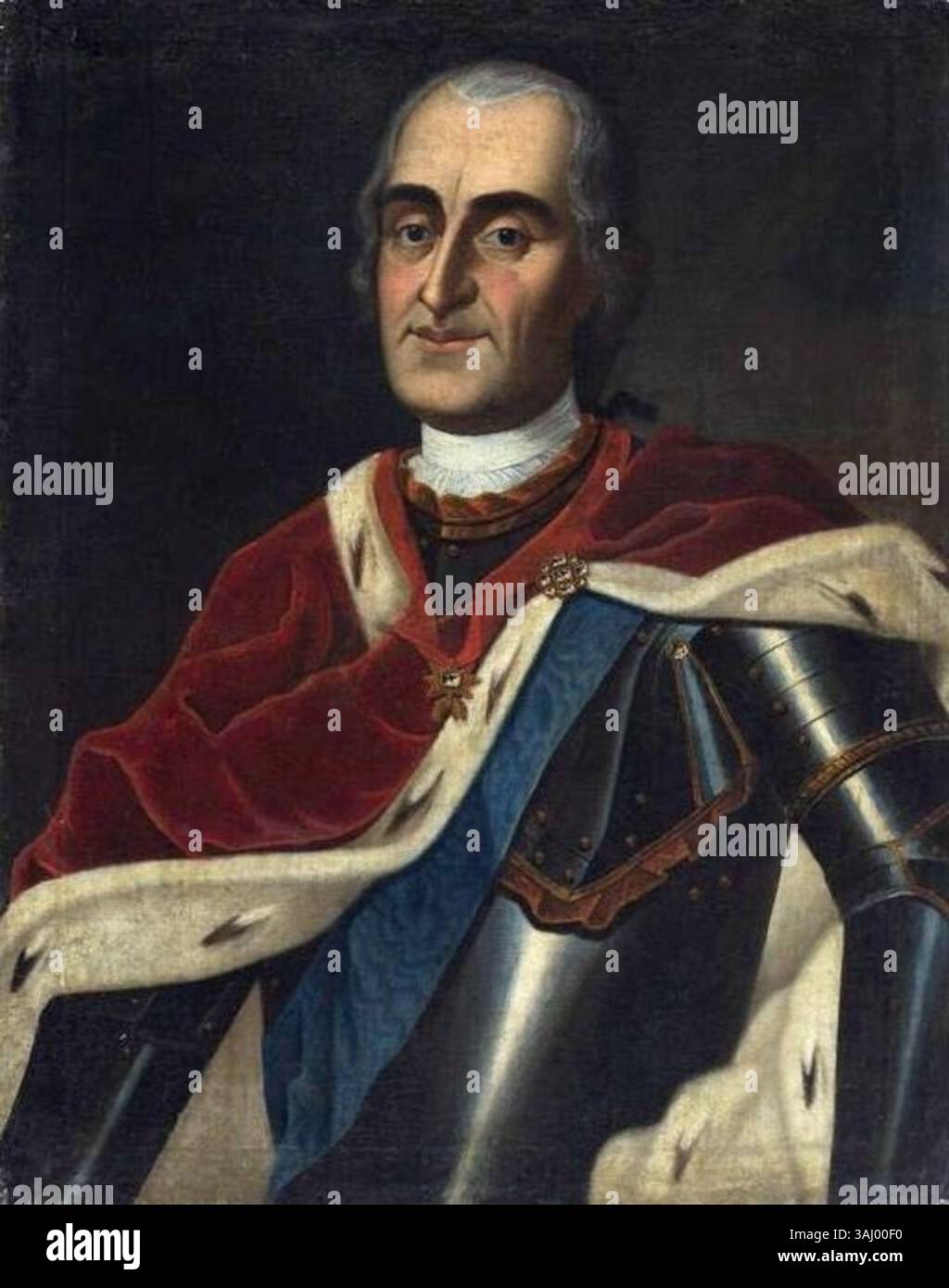 A portrait of Augustus II, King of Poland, from the 18th century. This ...