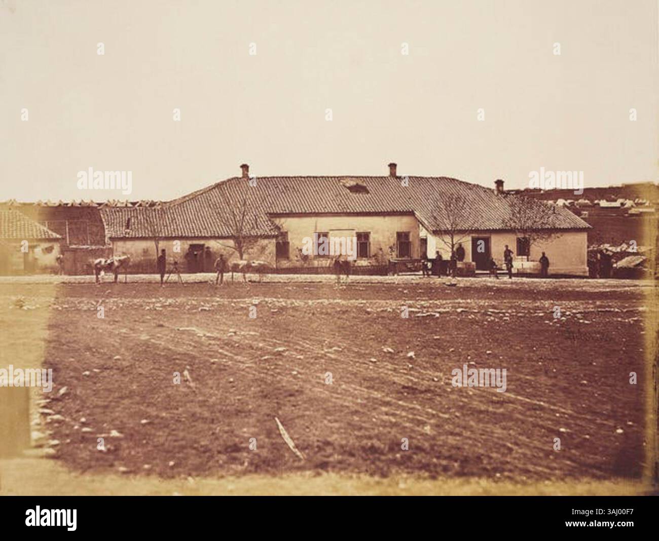 This photograph, taken by Roger Fenton, shows the British Headquarters during the Crimean War ...