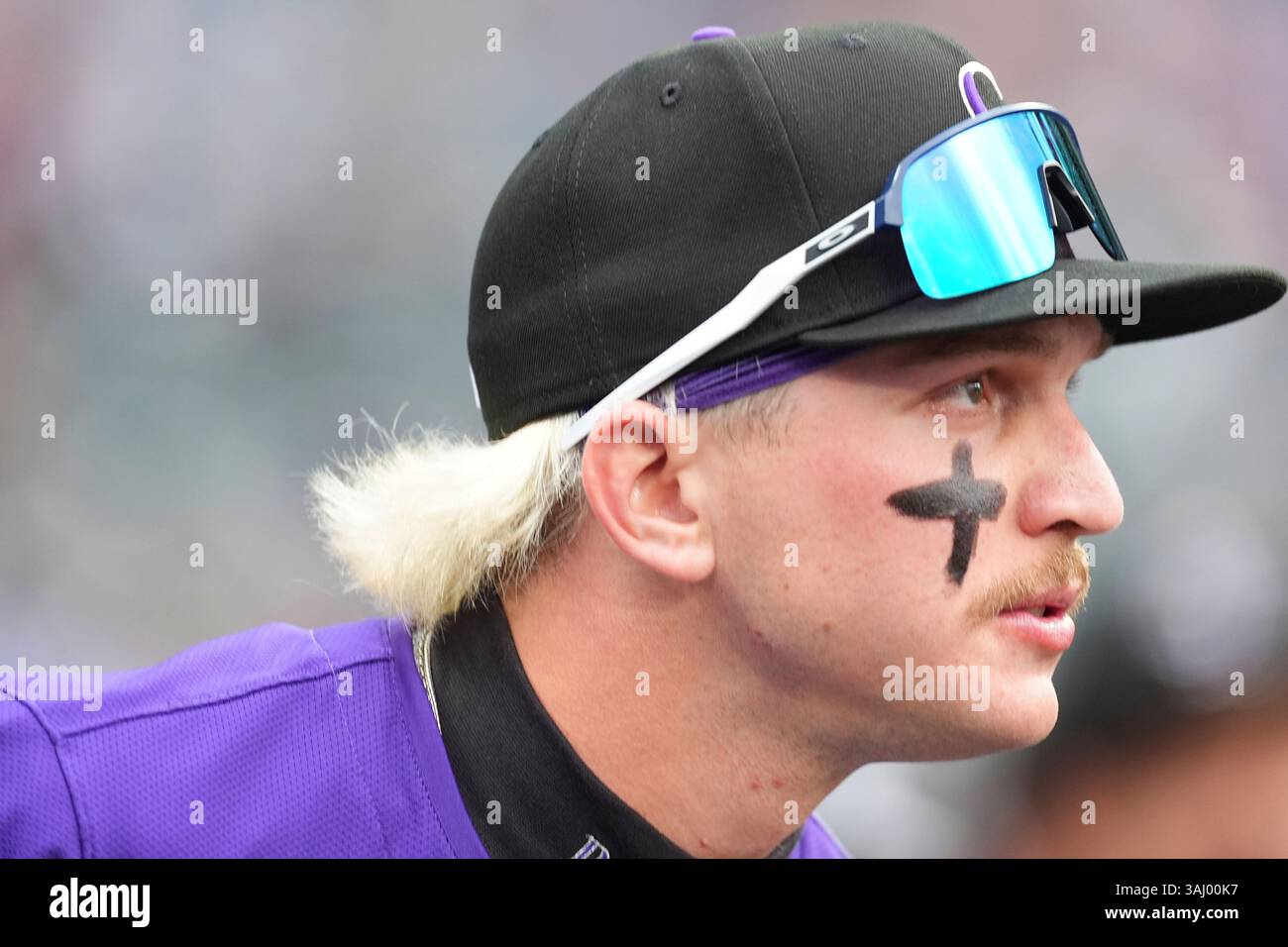 Colorado Rockies right fielder Zac Veen in the first inning of a ...