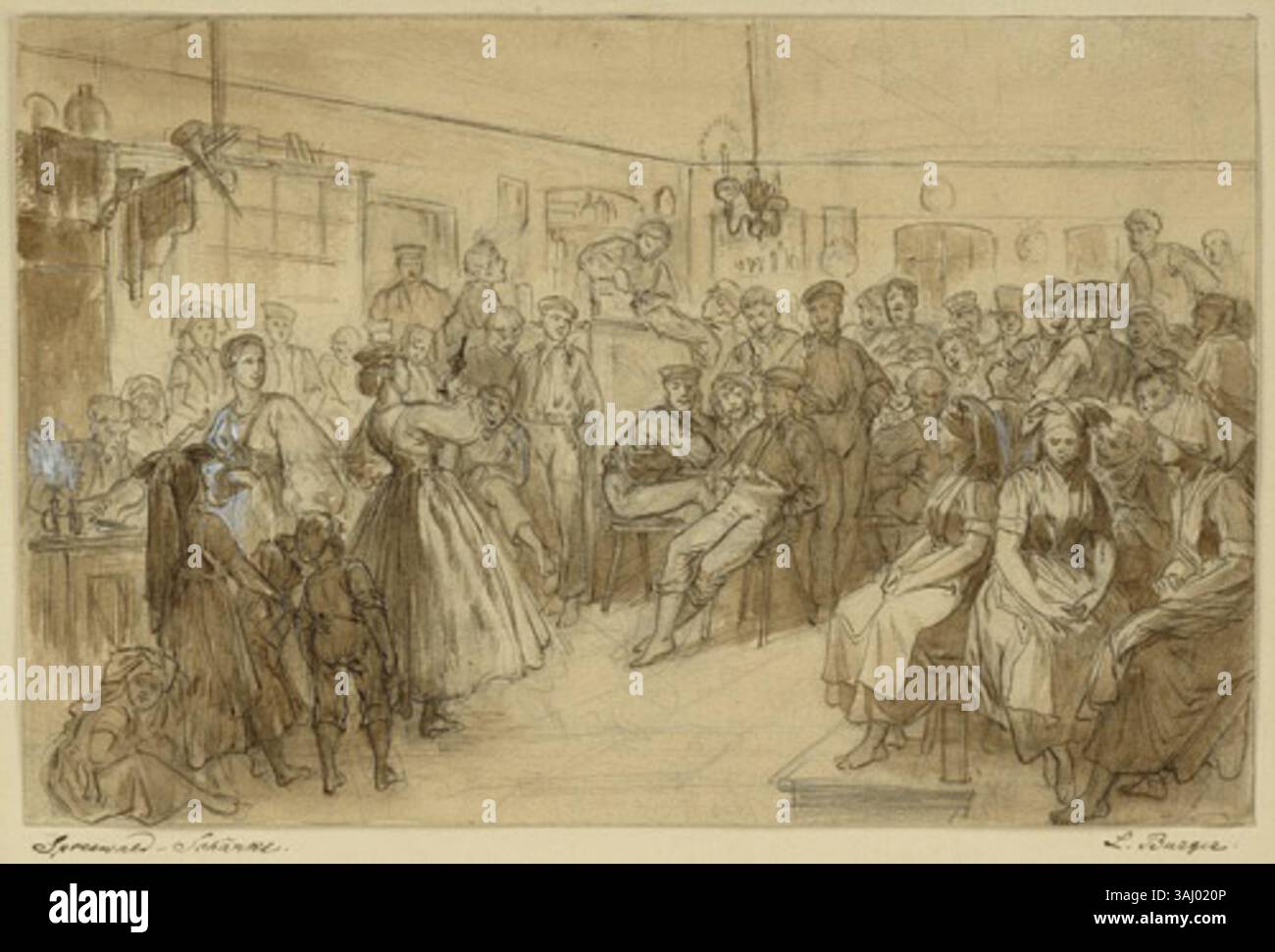 Ludwig Burger's 19th-century drawing 'Spreewald-Schänke' (pen and ink ...