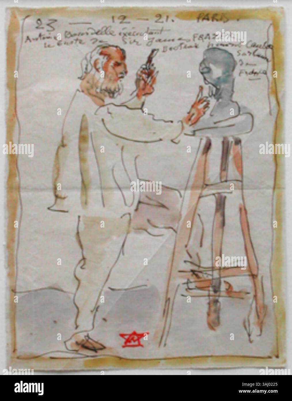 Antoine Bourdelle’s self-portrait (1921) depicts the artist sculpting a ...