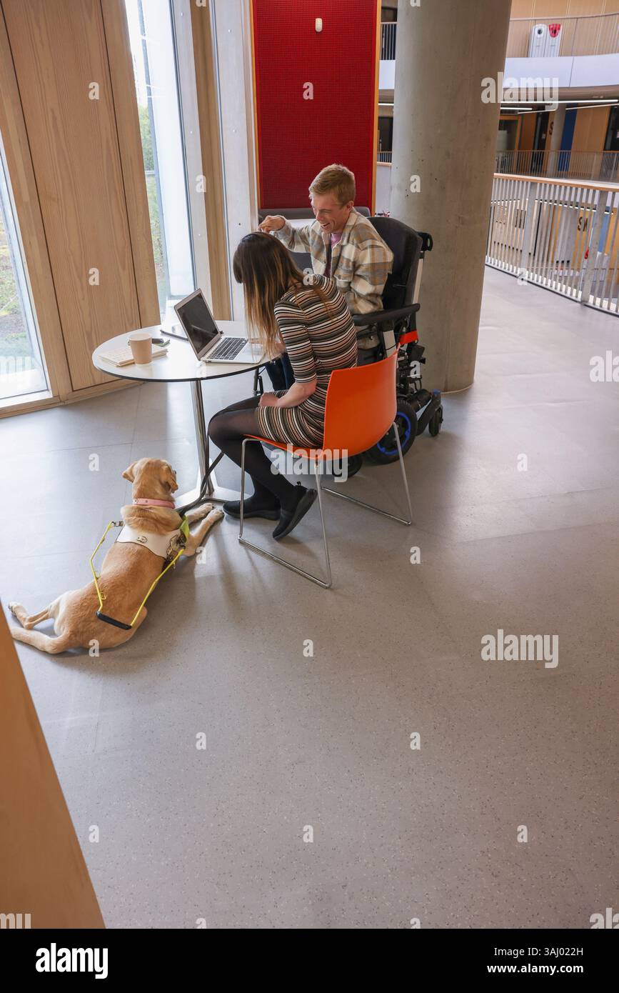 Disabled coworkers in office Stock Photo - Alamy
